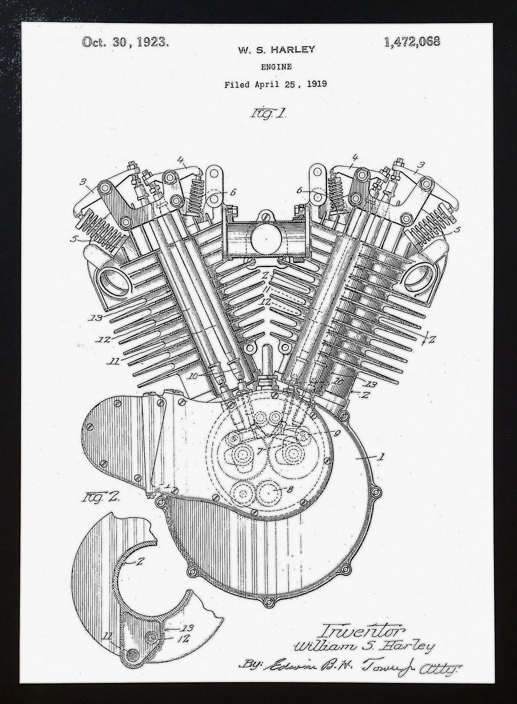 Harley Engine Drawing